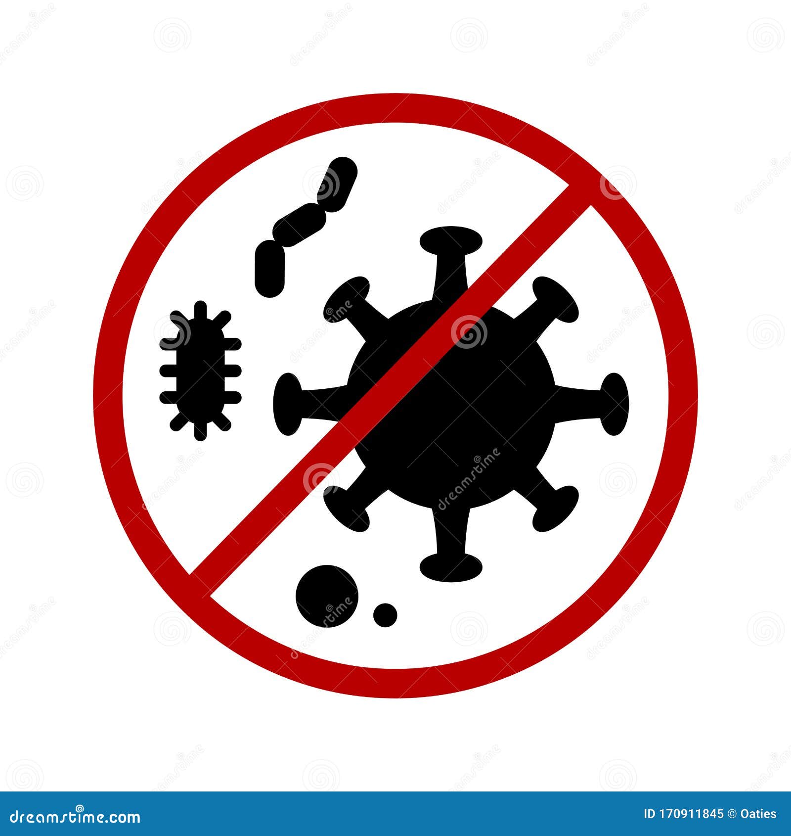 Antibacterial Icon Prohibition Sign Cartoon Vector | CartoonDealer.com ...