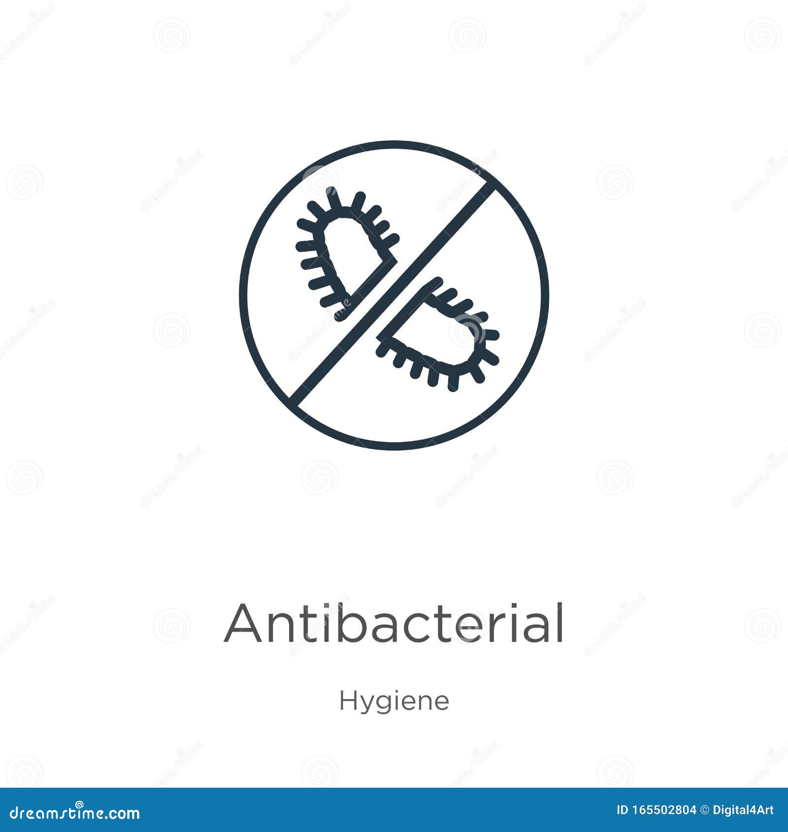 Antibacterial Icon. Simple Vector Bacteria Crossed In Circle ...