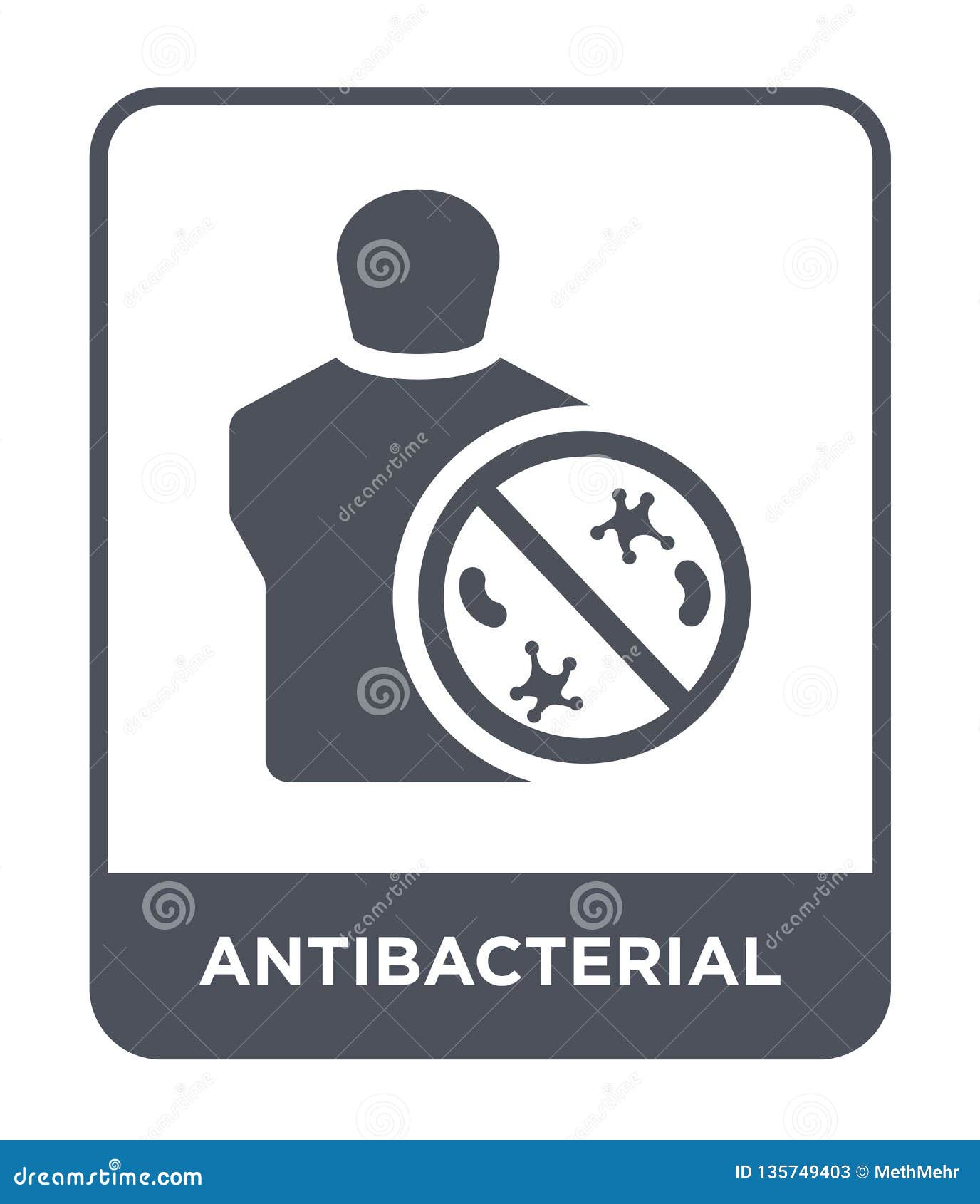 Antibacterial Icon. Simple Vector Bacteria Crossed In Circle ...
