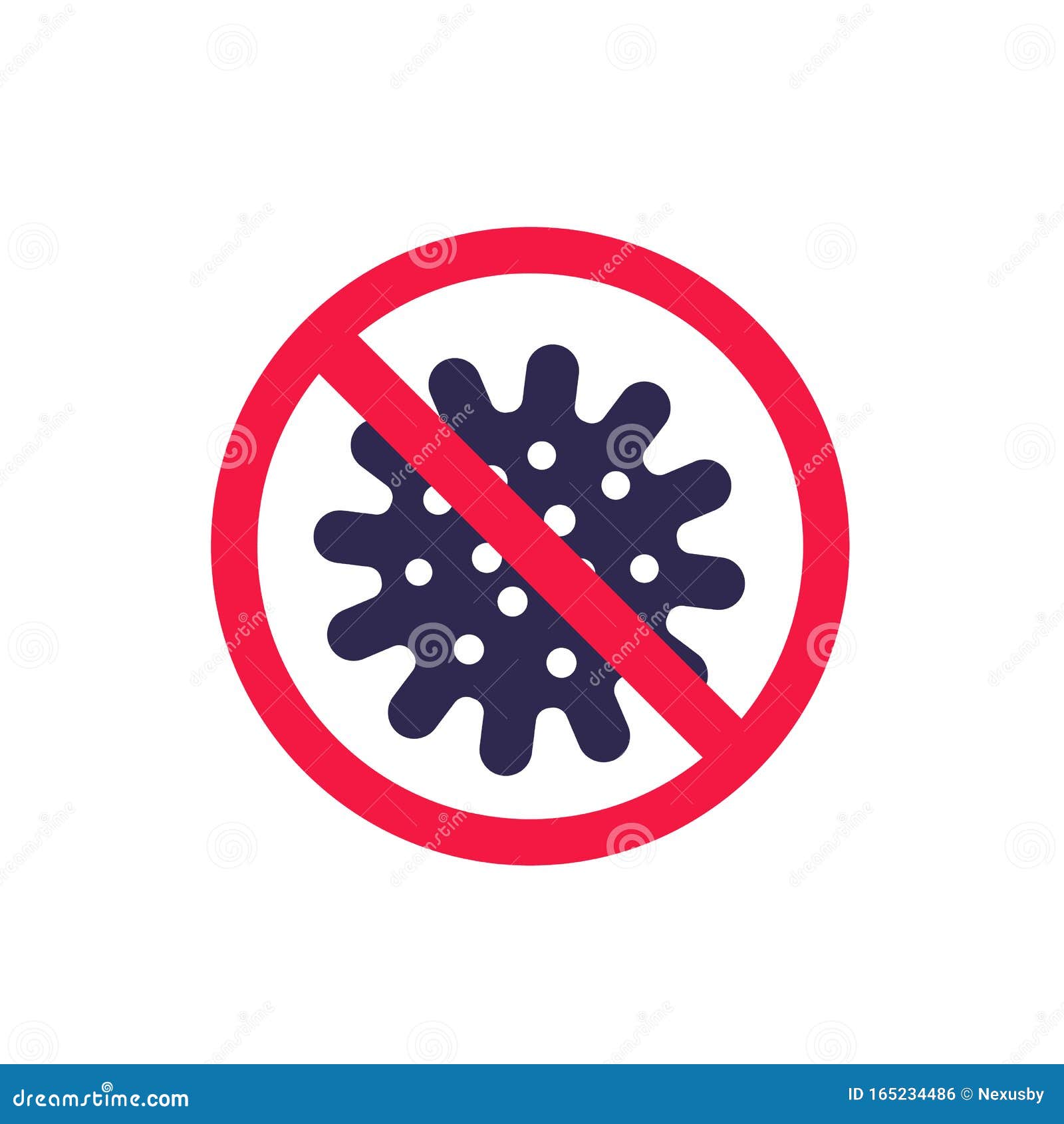Antibacterial, No Bacteria Sign, Vector Icon Stock Vector ...
