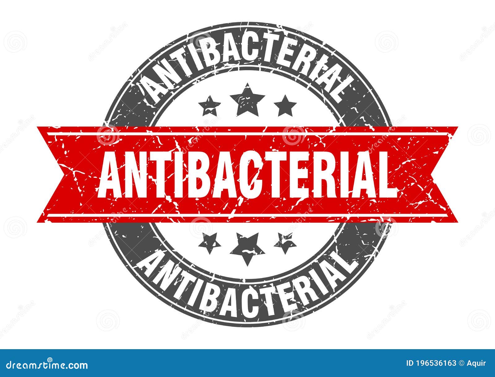 Antibacterial Round Stamp with Ribbon. Label Sign Stock Vector ...