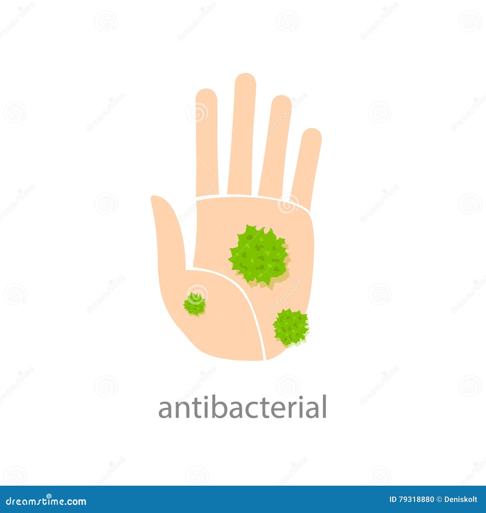 Antibacterial Sign with Green Bacteria Stock Vector - Illustration of ...