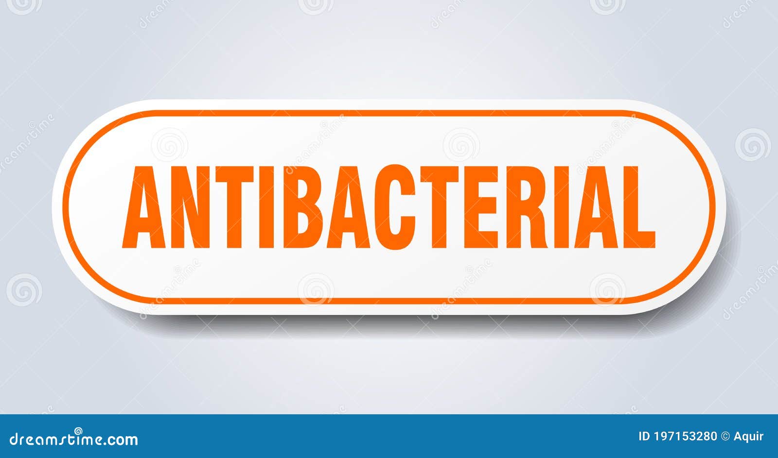 Antibacterial Sign. Rounded Isolated Button. White Sticker Stock Vector ...