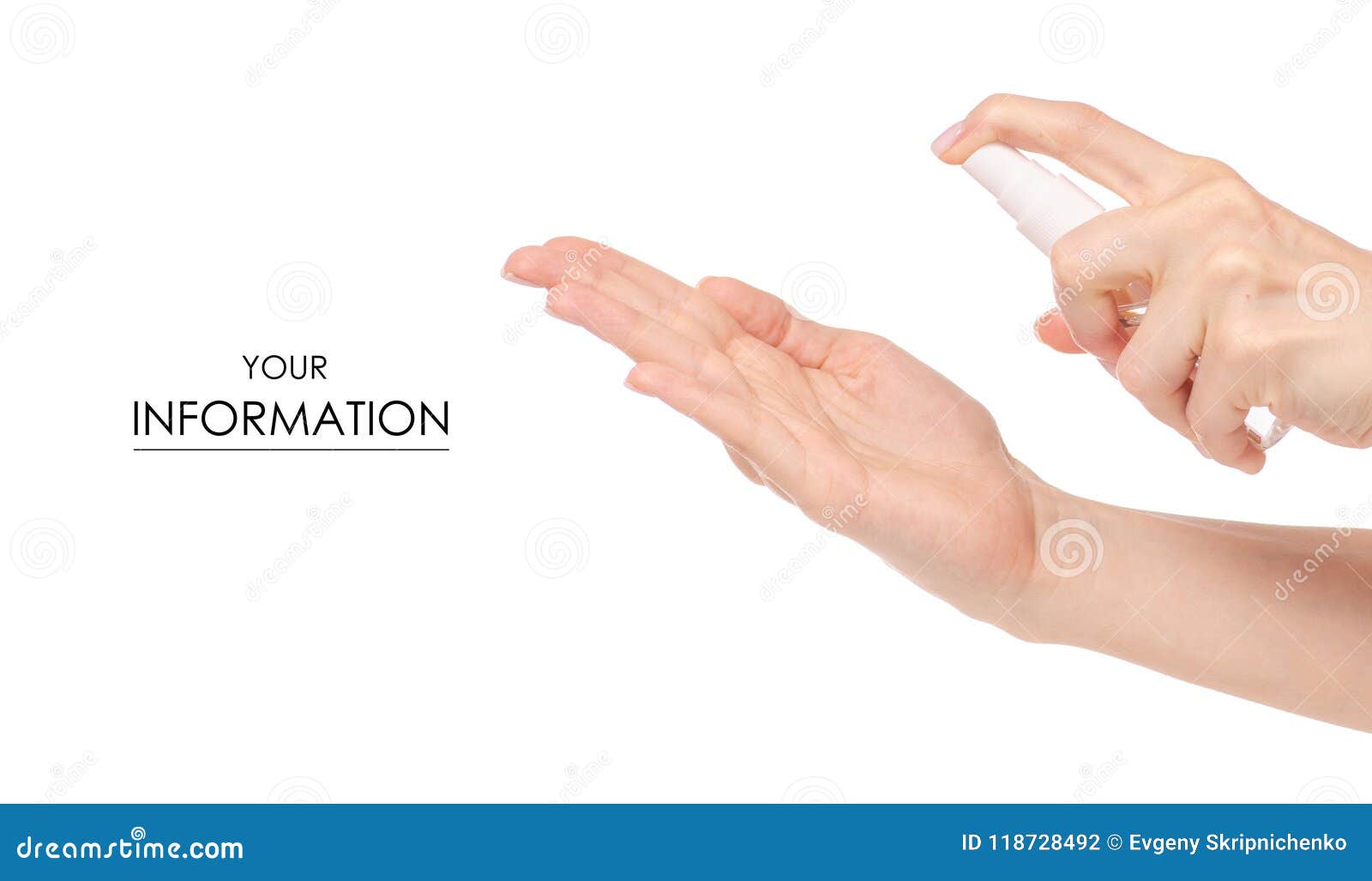 Antibacterial Spray for Hands Antiseptic in Hands Pattern Stock Photo ...