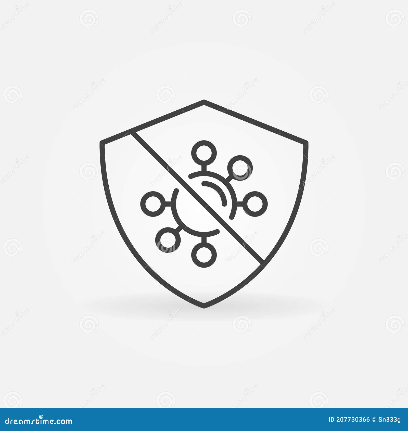 Antibacterial and Virus Defence Vector Line Concept Icon Stock ...