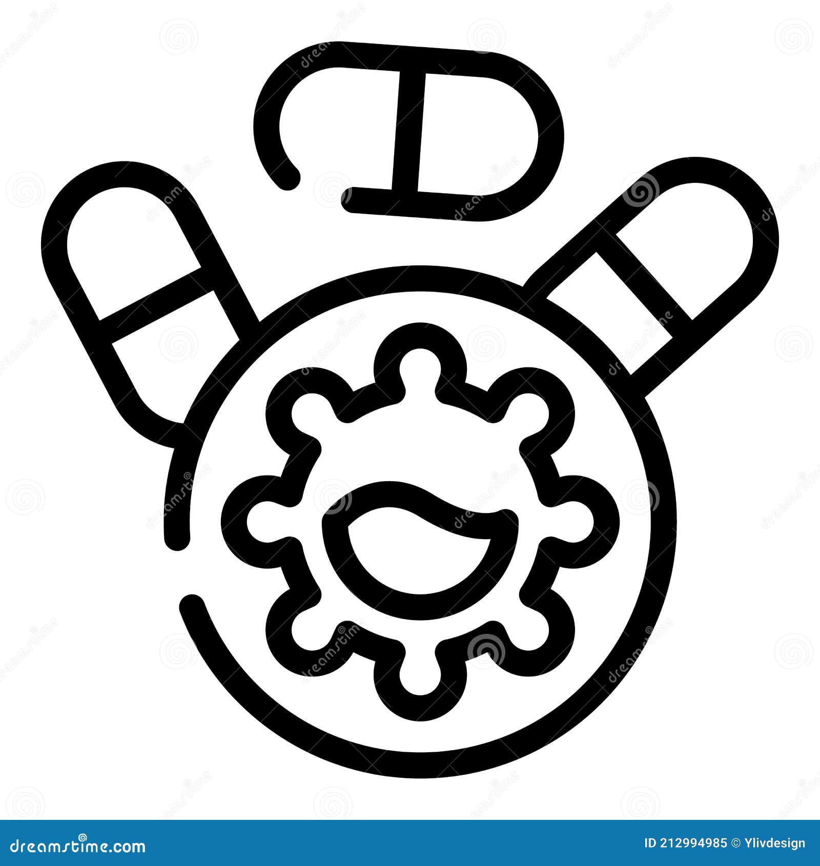 Antibiotic Defence Icon, Outline Style Stock Vector - Illustration of ...