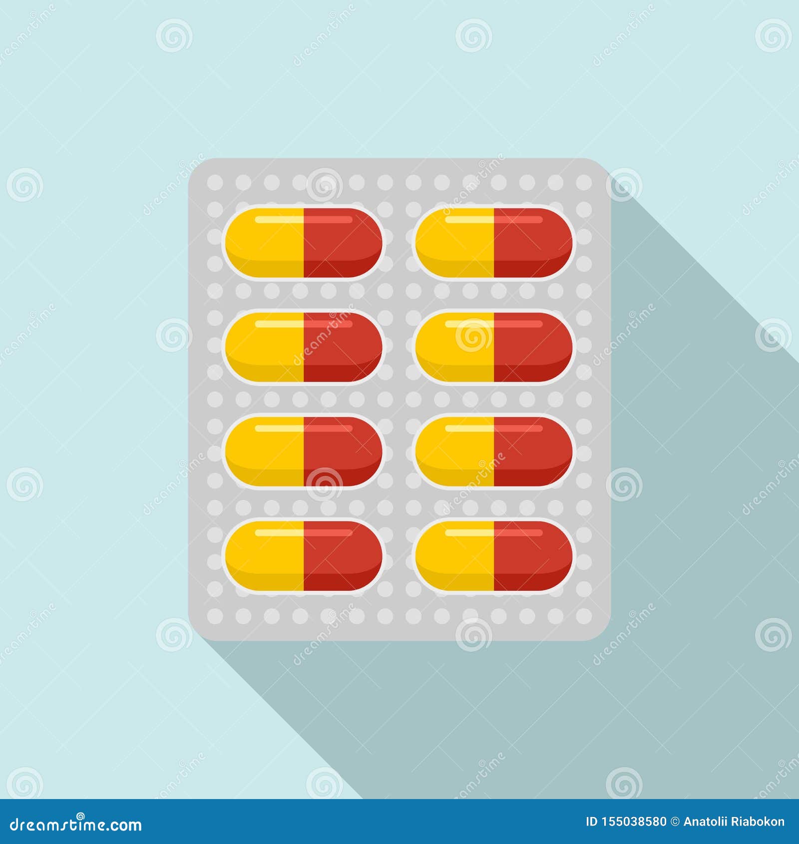 Antibiotic Dose Pack Icon, Flat Style Stock Vector - Illustration of ...