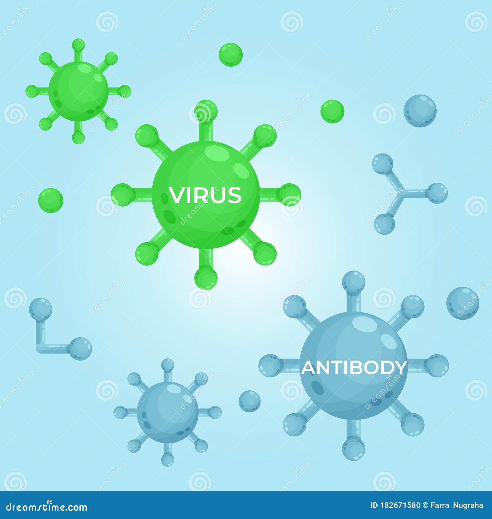 Antibodies Against Viruses. Immune System Illustration Stock Vector ...