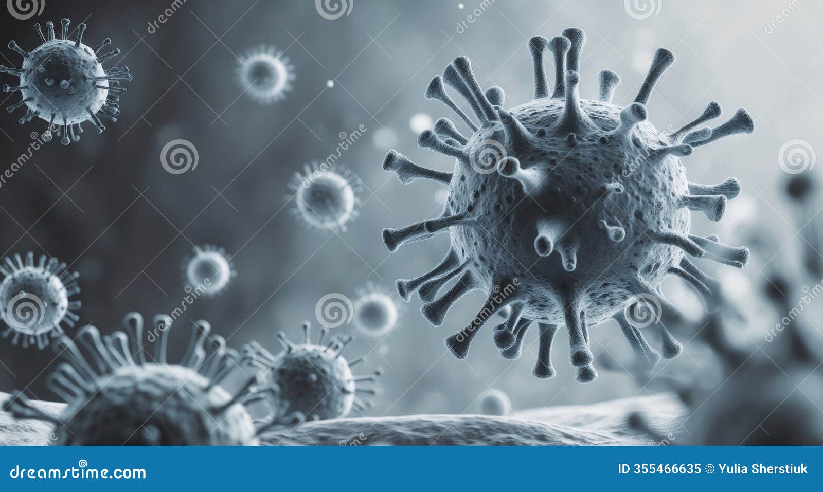 Antibodies Attacking Virus Cell Structure Grey Medical Science ...