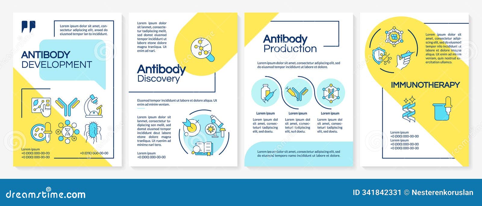 Antibody Development Blue and Yellow Brochure Template Stock ...