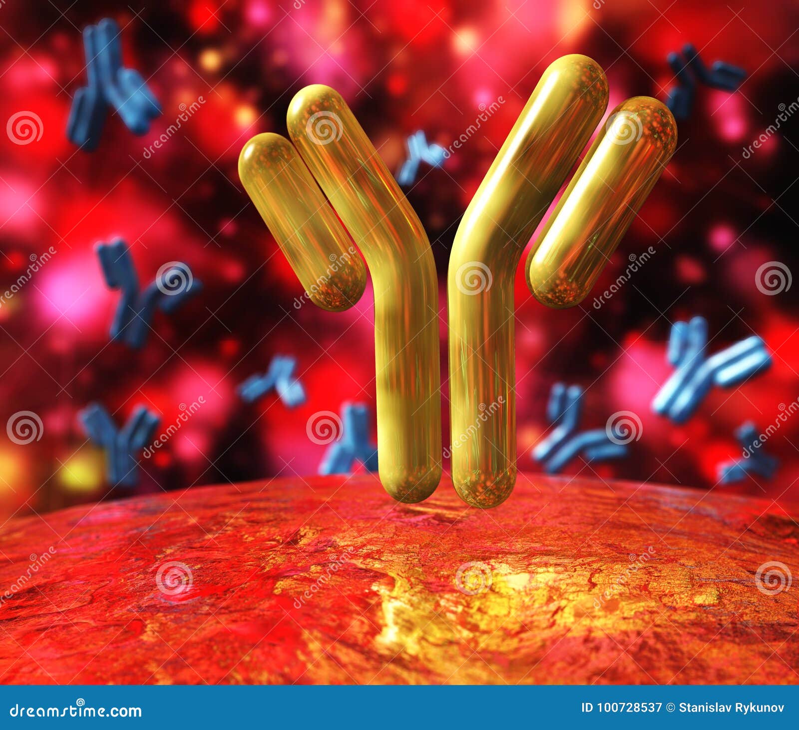 Antibody, Immunoglobulins, 3d Rendering Stock Illustration ...