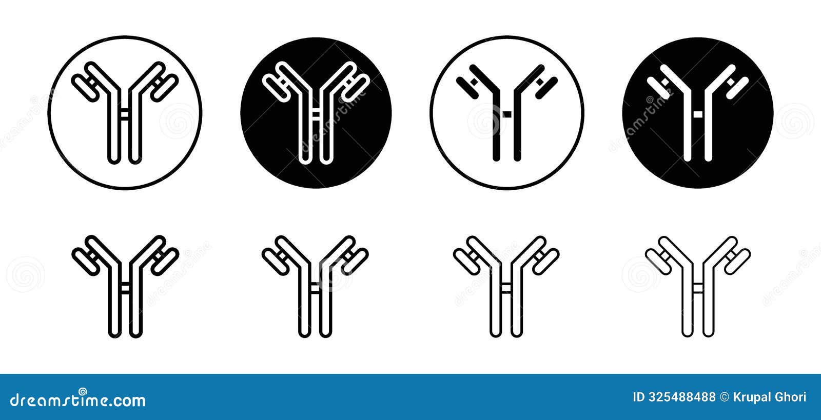 Antibody Vector Icon Set Collection. Antibody Outline Flat Icon Stock ...