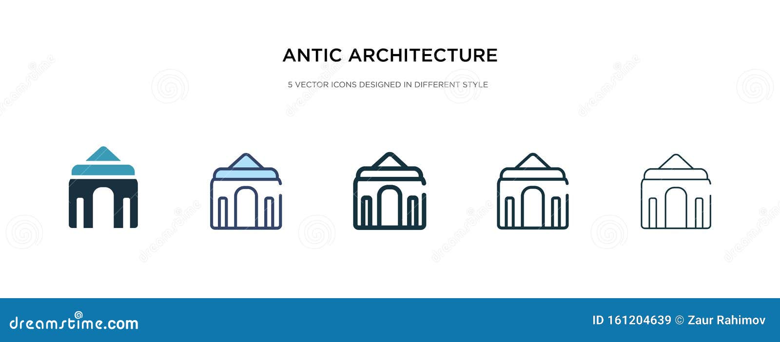 Antic Architecture Icon in Different Style Vector Illustration. Two ...