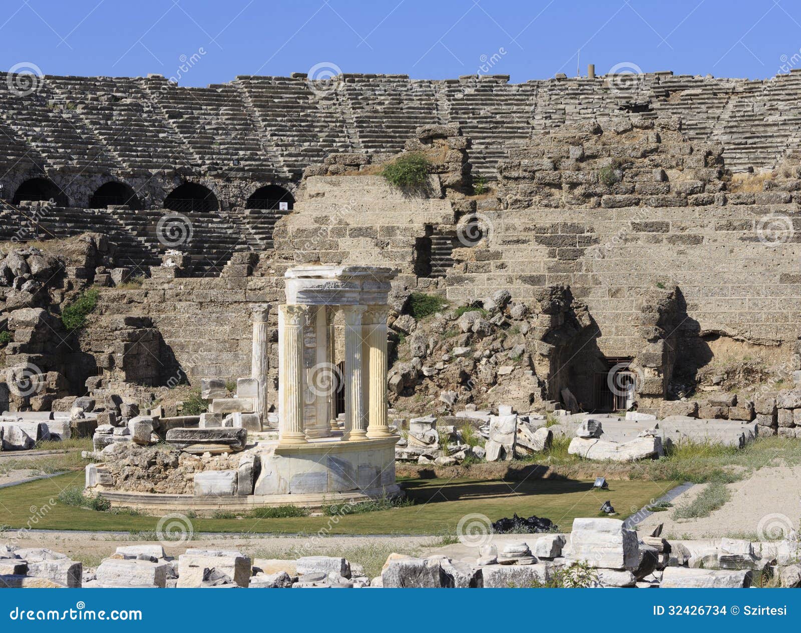 Antic city of Side stock photo. Image of travel, tourism - 32426734