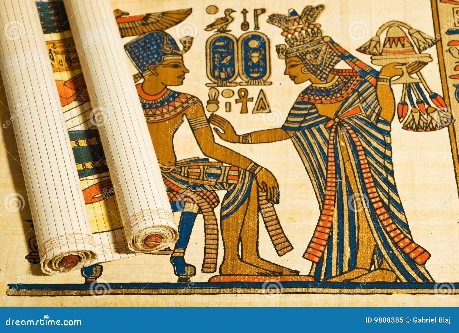 Anticient Egyptian Papyrus and Scroll Stock Image - Image of handmade ...