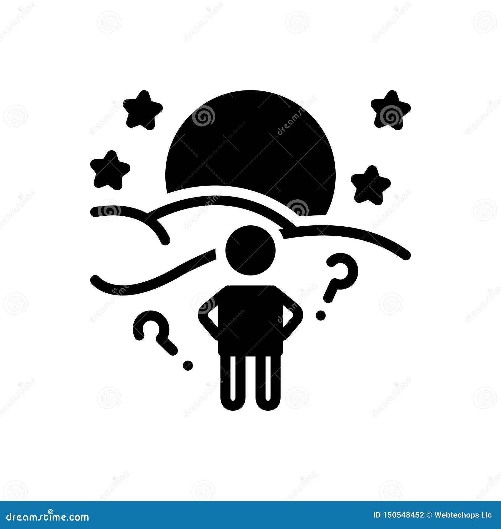 Black Solid Icon for Anticipate, Expectation and Hope Stock ...