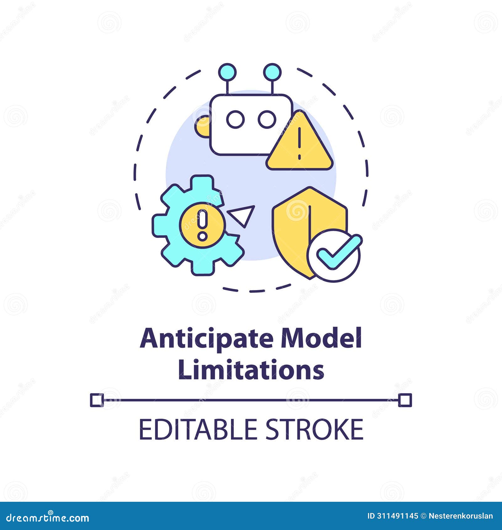 Anticipate Model Limitations Multi Color Concept Icon Cartoon Vector ... Anticipate Model Limitations Multi Color Concept Icon Cartoon Vector ...