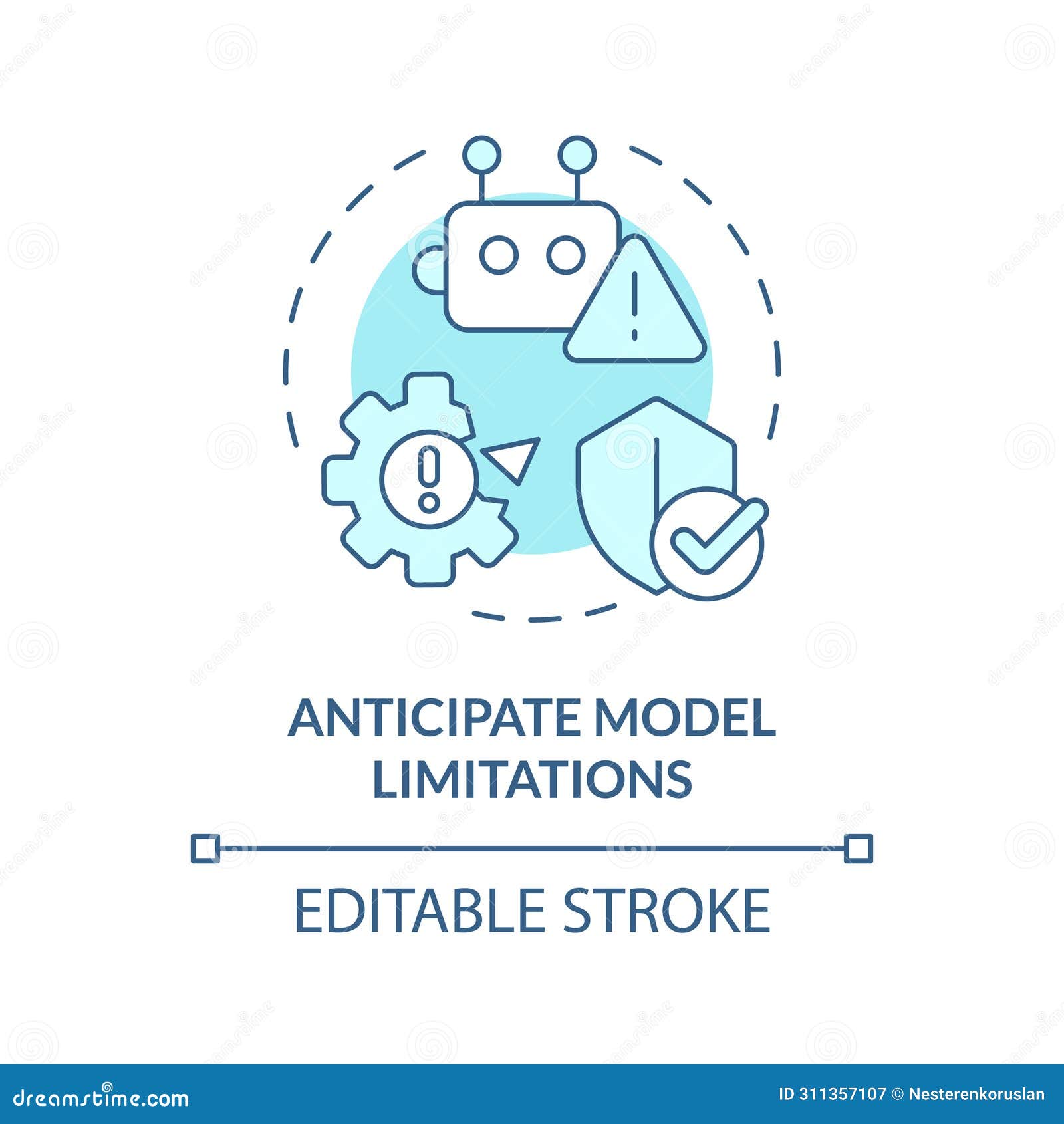 Anticipate Model Limitations Blue Gradient Concept Icon Cartoon Vector | CartoonDealer.com ...