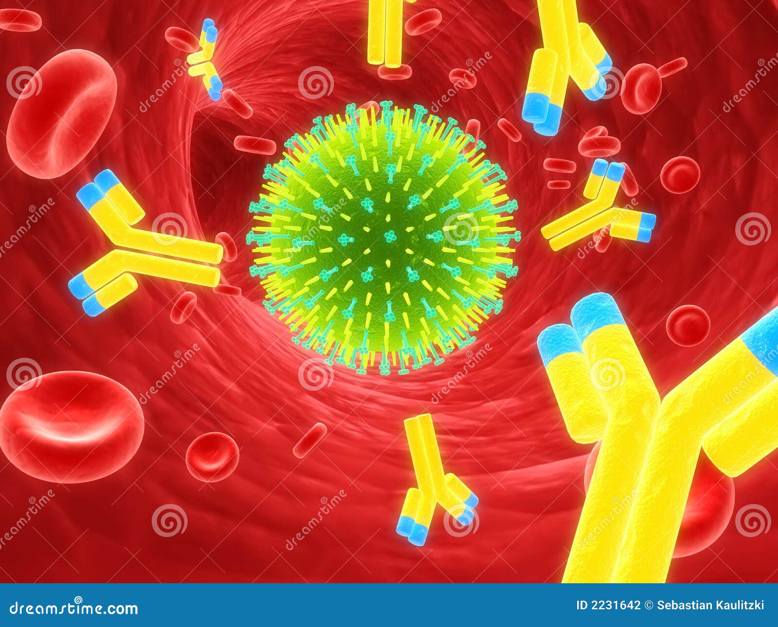 Anticorps Et Virus De Grippe Illustration Stock - Illustration du ...