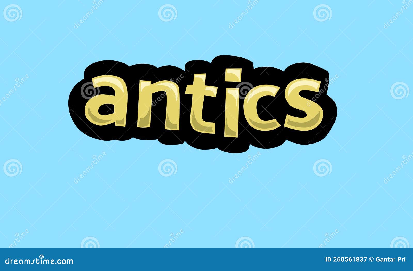 Antics Writing Vector Design on a Blue Background Stock Vector ...
