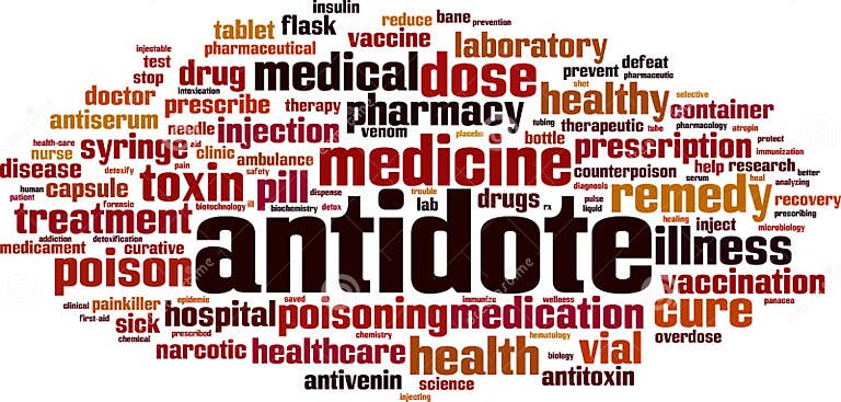 Antidote word cloud stock vector. Illustration of pharmacy - 249254304