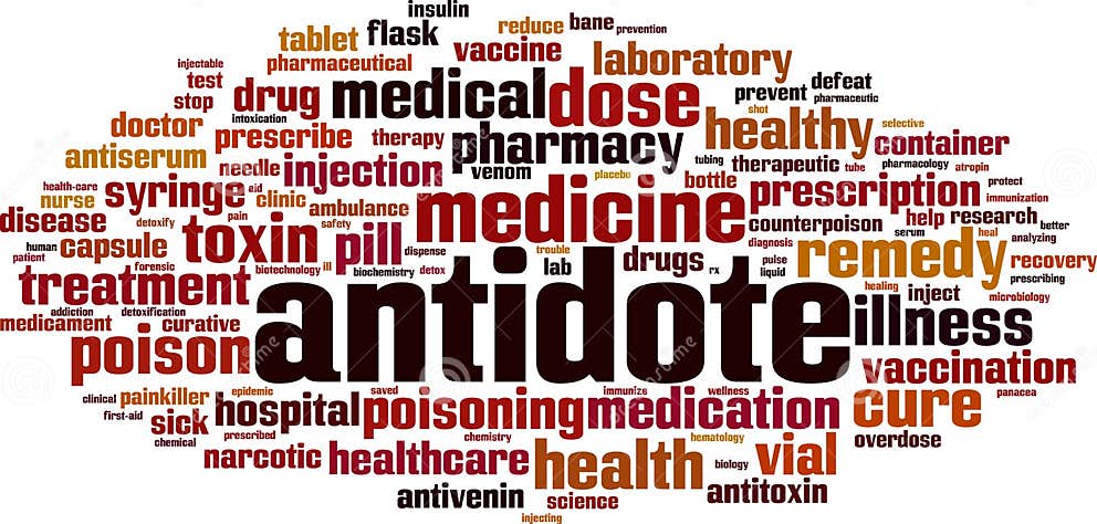 Antidote word cloud stock vector. Illustration of pharmacy - 249254304