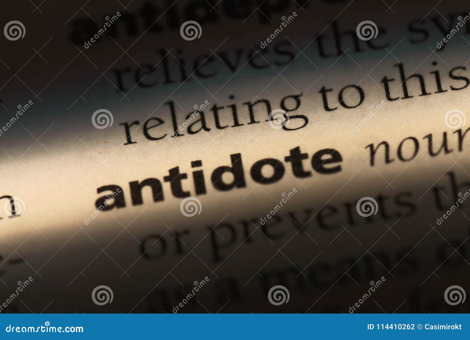 Antidote stock photo. Image of dictionary, paper, closeup - 114410262