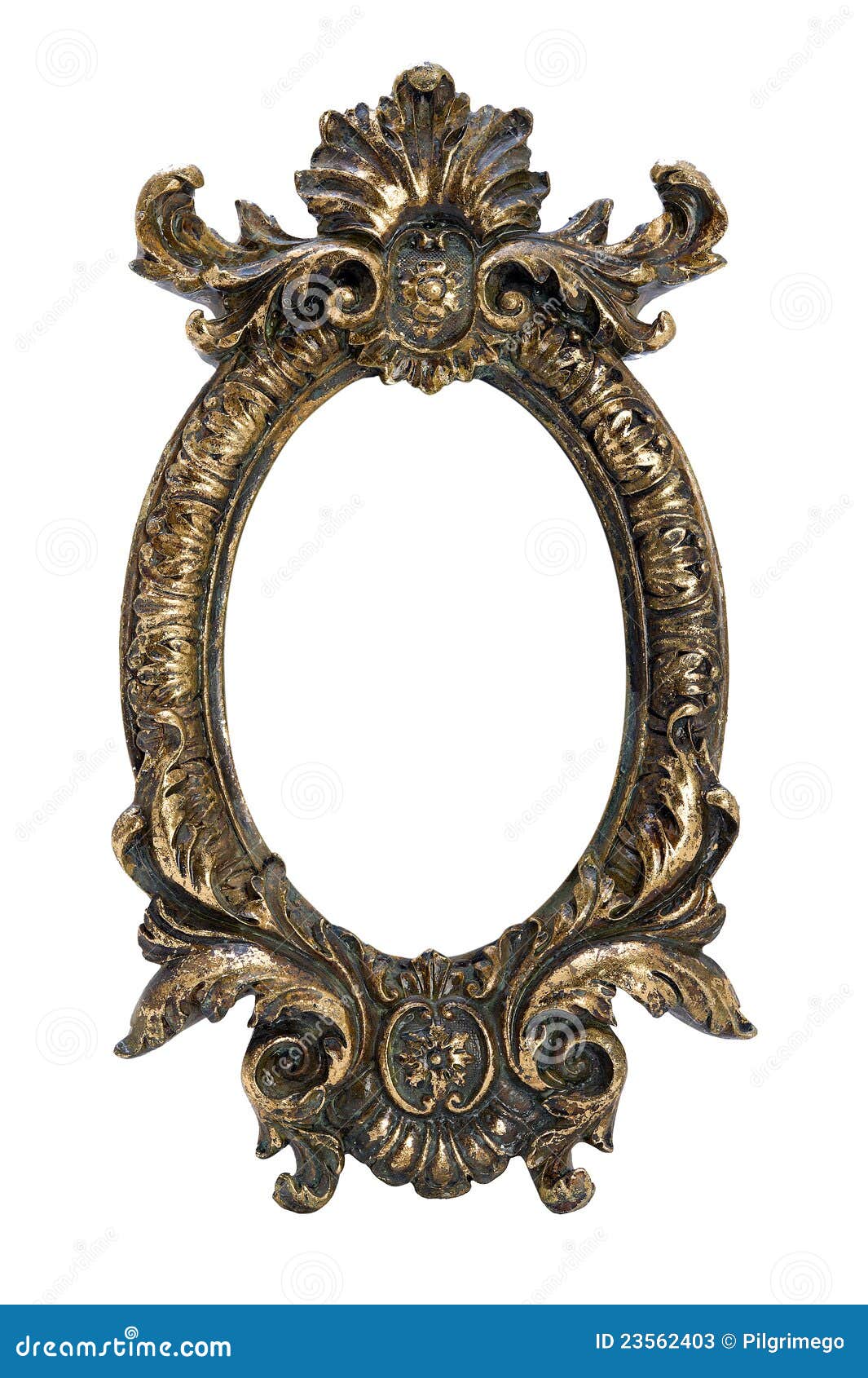 Antiek Frame. Geïsoleerd Beeld. Stock Afbeelding - Image of bloemen ...