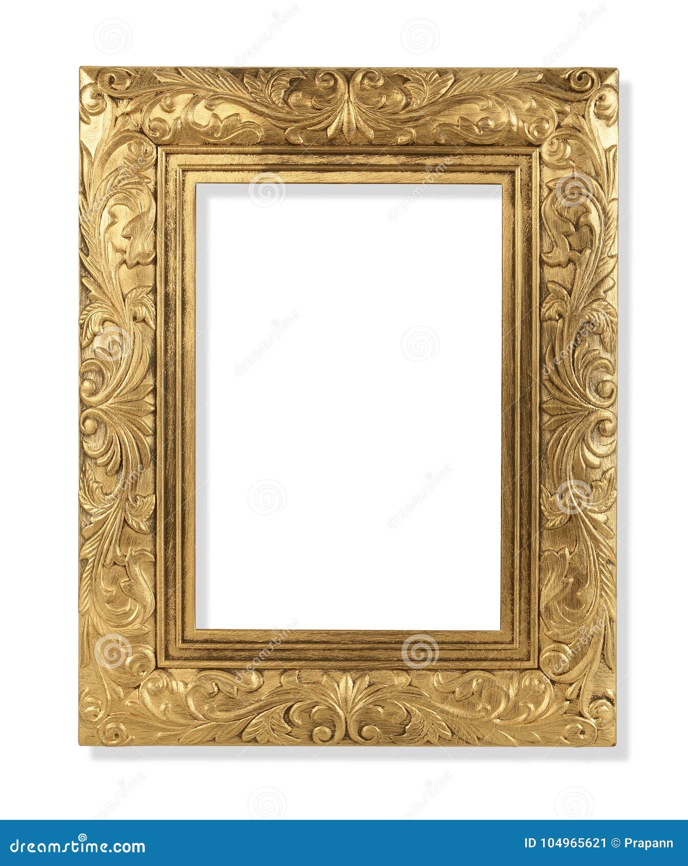 Antiek Gouden Kader Op De Witte Achtergrond Stock Afbeelding - Image of ...