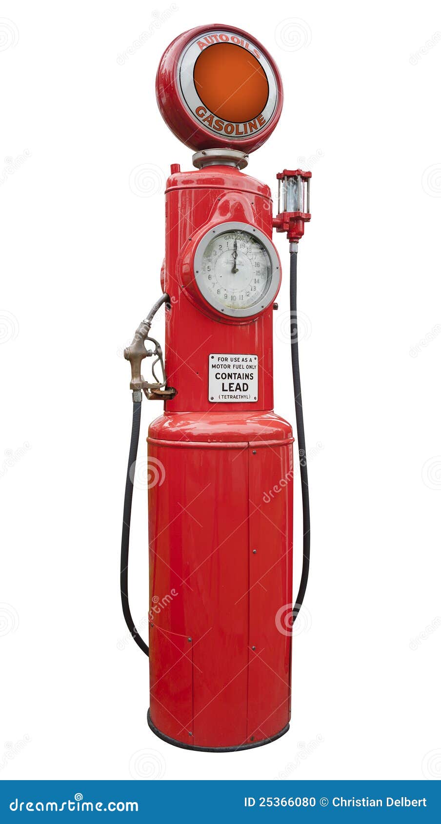 Antieke Geïsoleerdef Benzinepomp, Stock Foto - Image of maat, retro ...