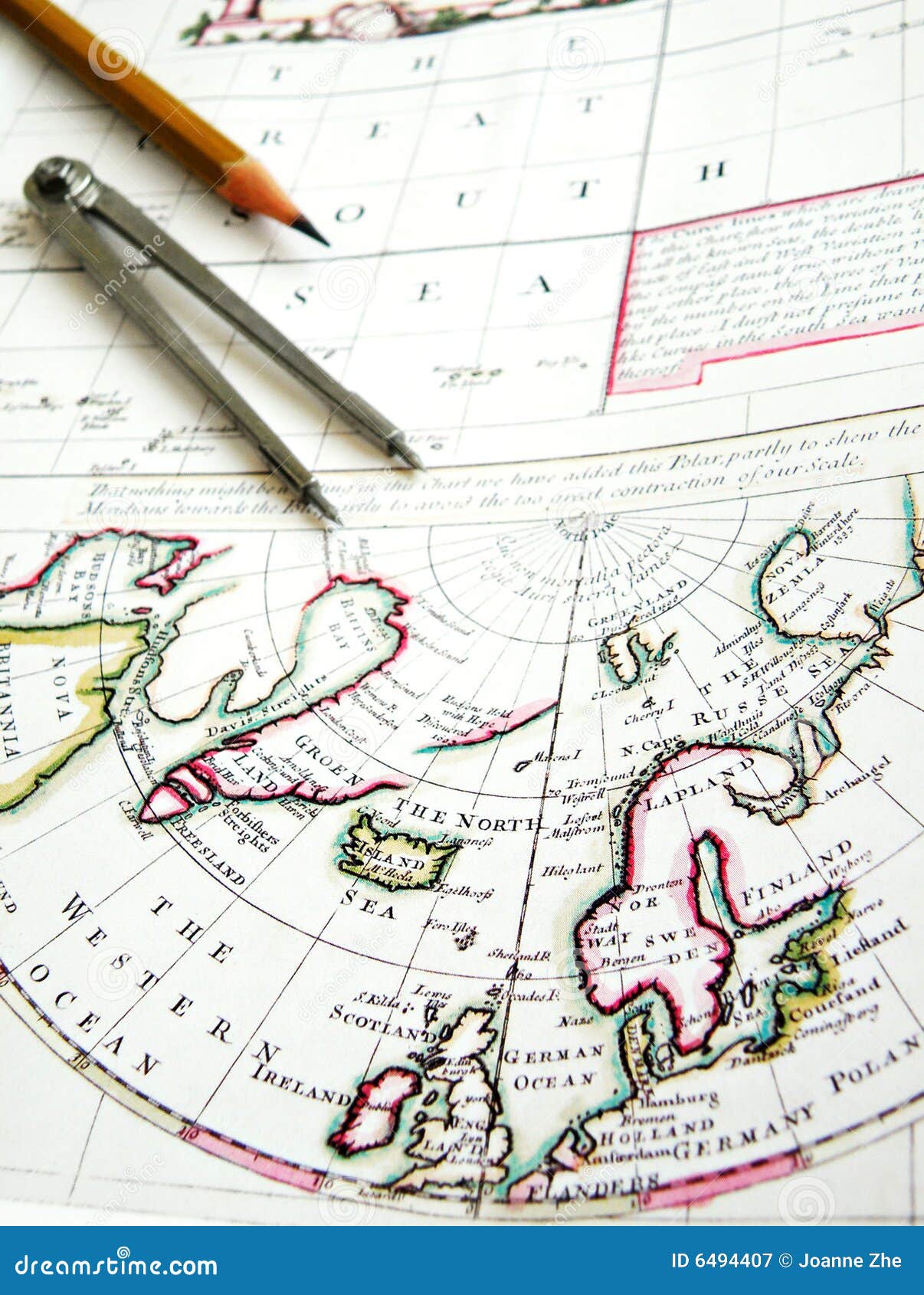 Antieke kaart van Arctica stock afbeelding. Image of verdelers - 6494407