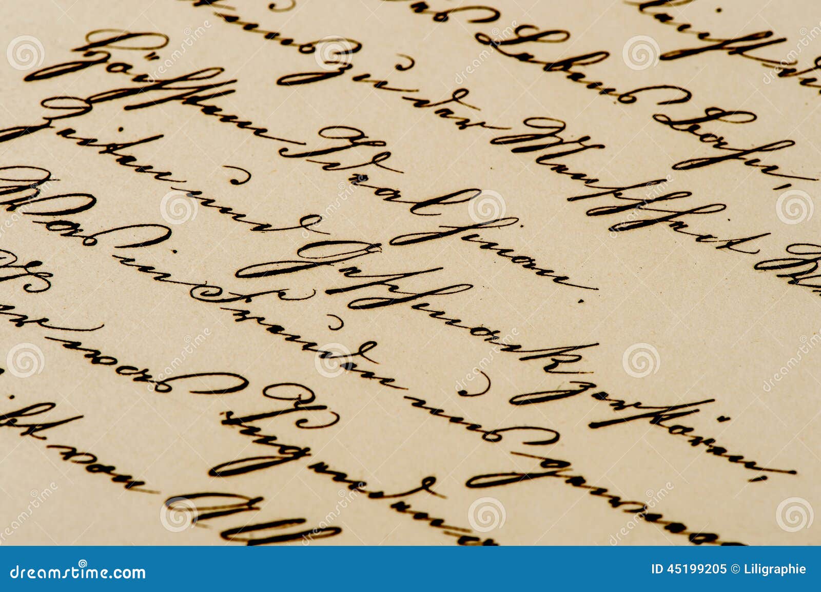 Antieke Met De Hand Geschreven Brief Oude Document Achtergrond Stock ...