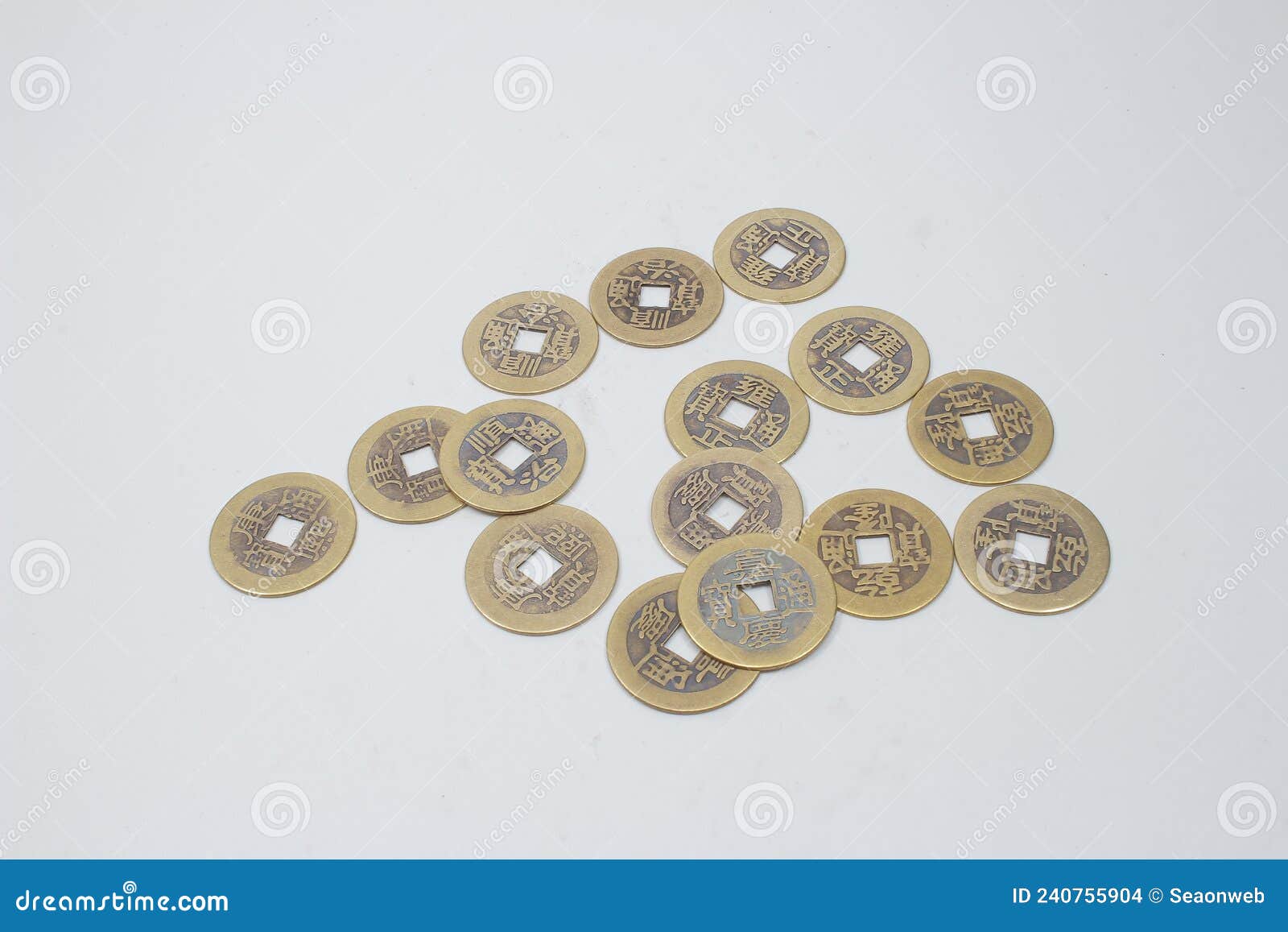 Antiga Moeda Chinesa Tradicional Moeda Chinesa Foto de Stock - Imagem ...