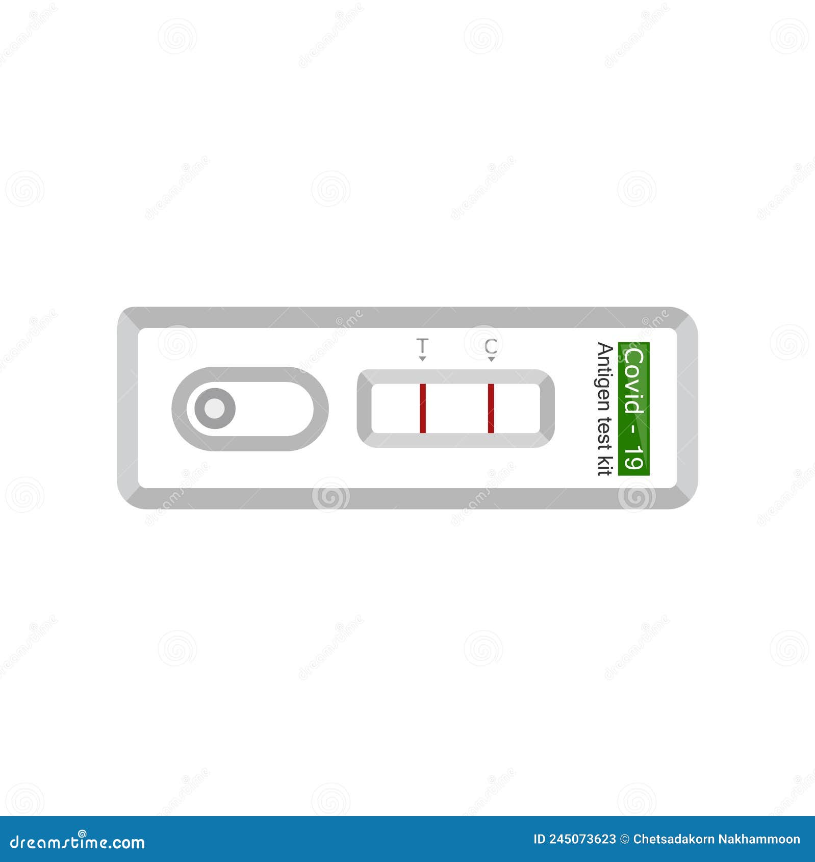 Antigen Test Kit in Trendy Flat Design Isolated Vector on White ...