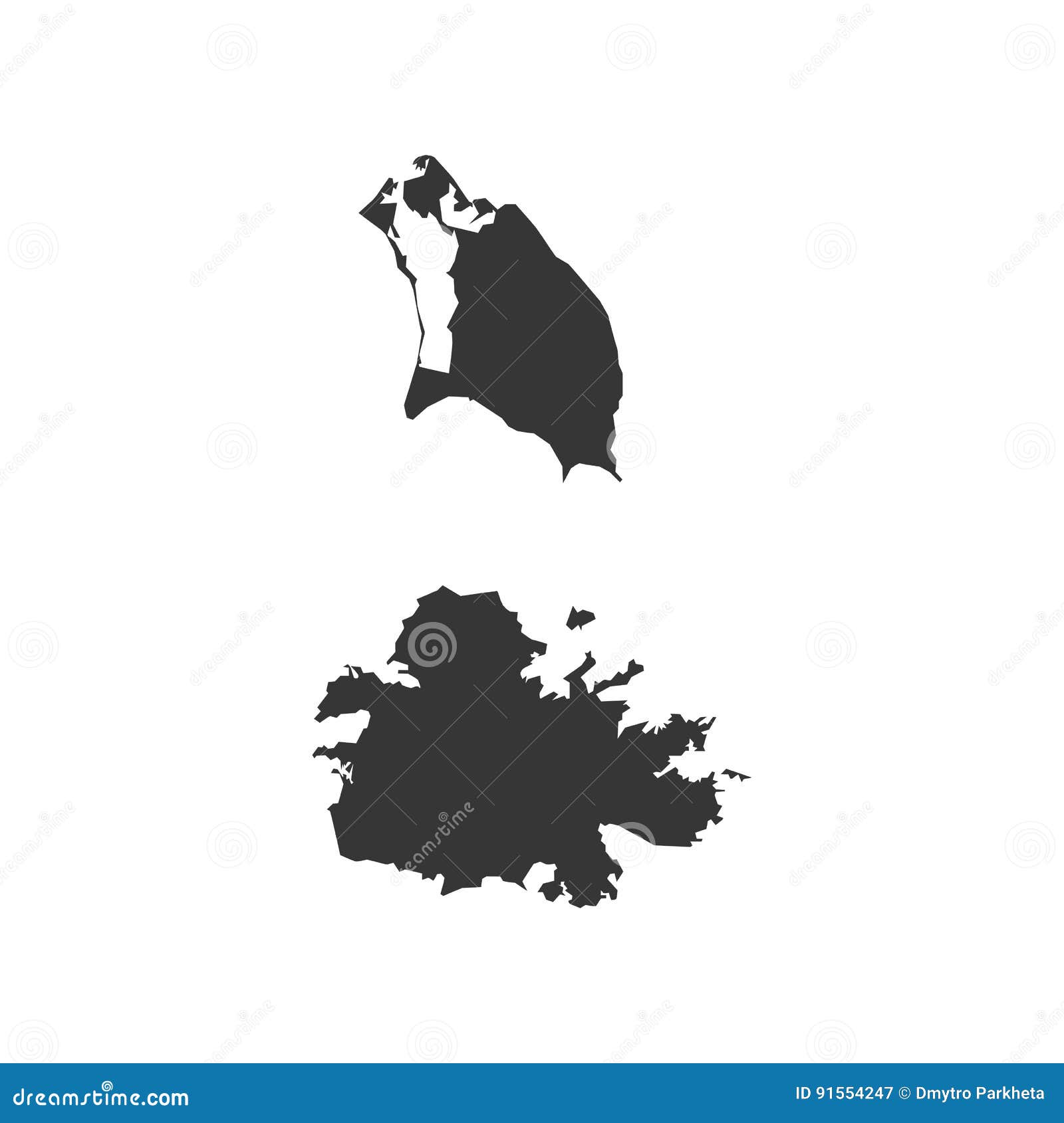 Antigua Map Outline. Vintage Discover The World. Cartoon Vector ...