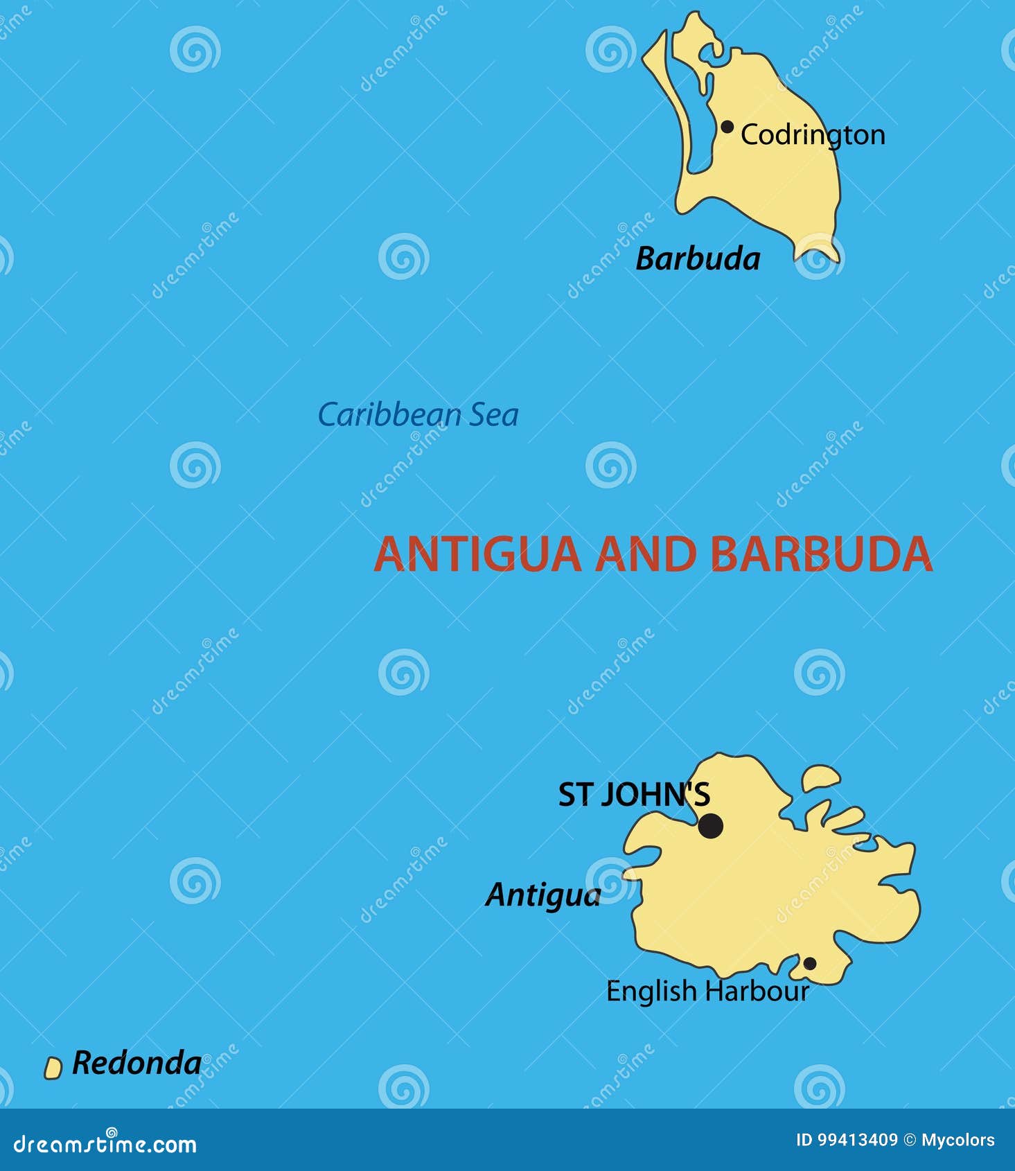 Antigua and Barbuda - Vector Map Stock Vector - Illustration of antigua ...