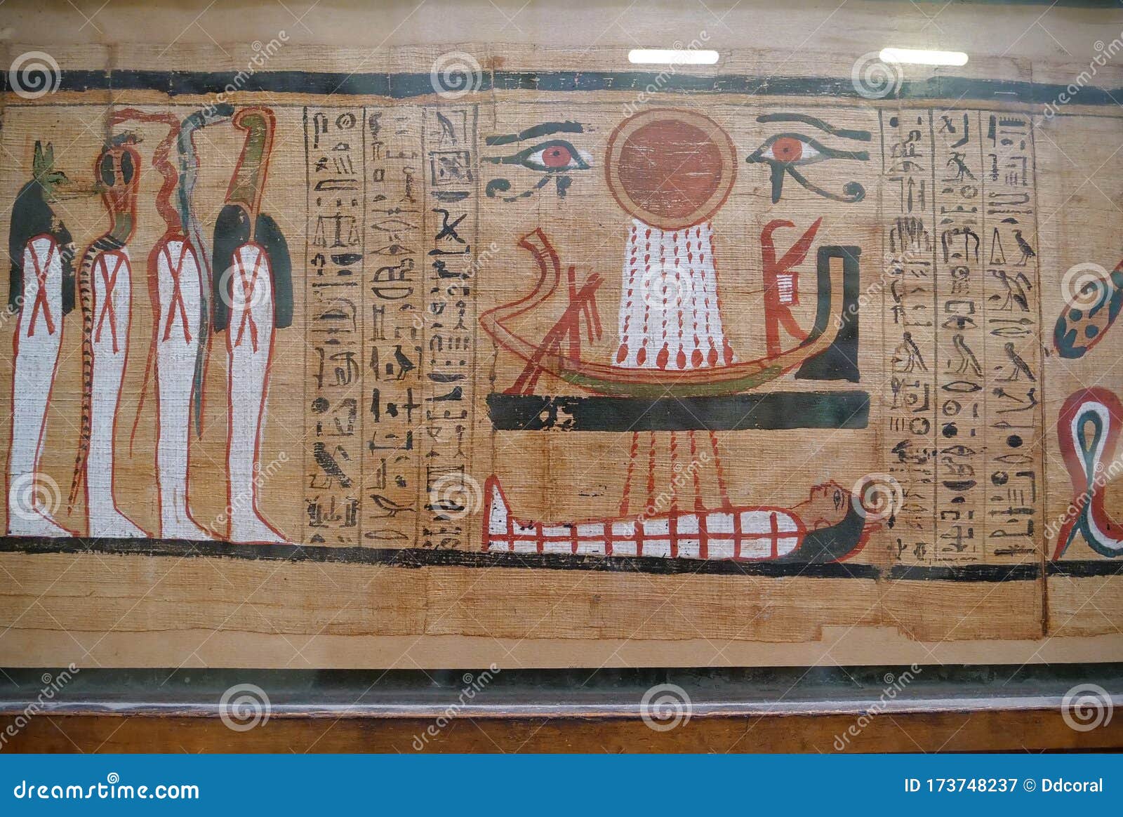 Antiguo Papiro Egipcio Del Museo De Antigüedades Egipcias En El Cairo