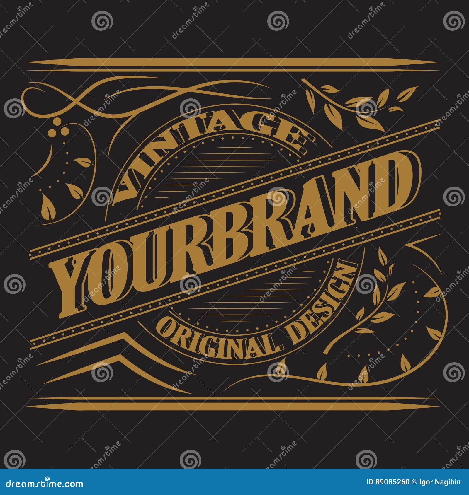 Antik Etikett, Tappningramdesign, Retro Logo Vektor Illustrationer ...