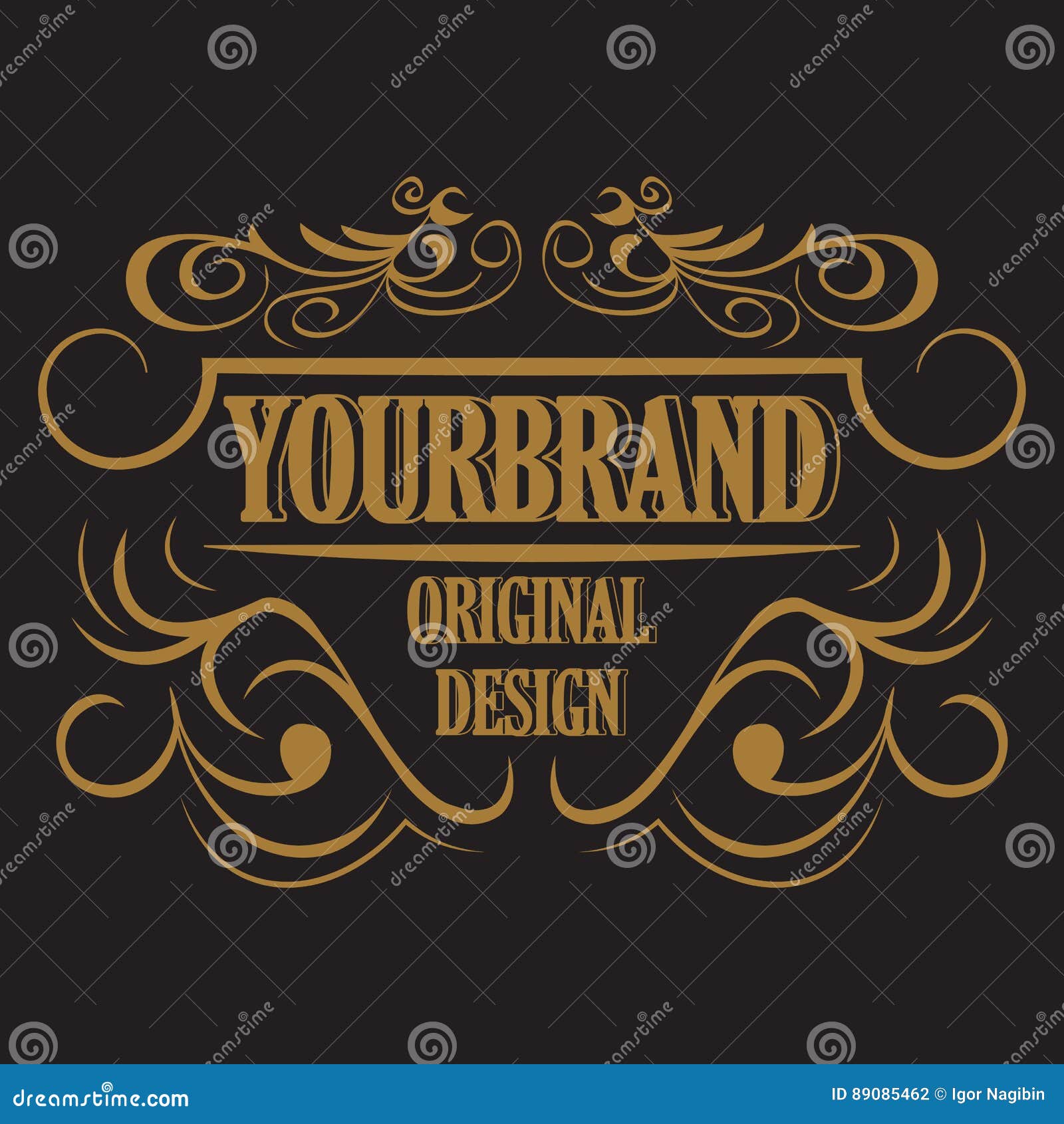 Antik Etikett, Tappningramdesign, Retro Logo Vektor Illustrationer ...