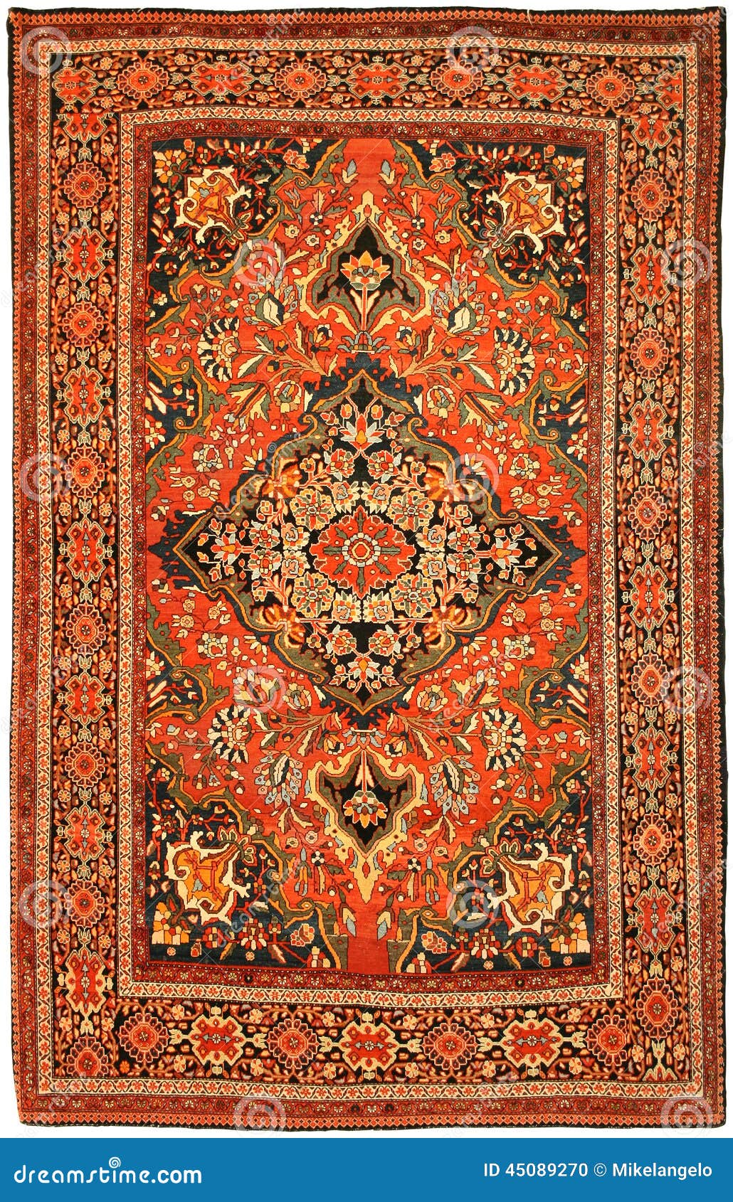 Antik Röd Persisk Iransk Matta Arkivfoto - Bild av brunnar, hundratals ...