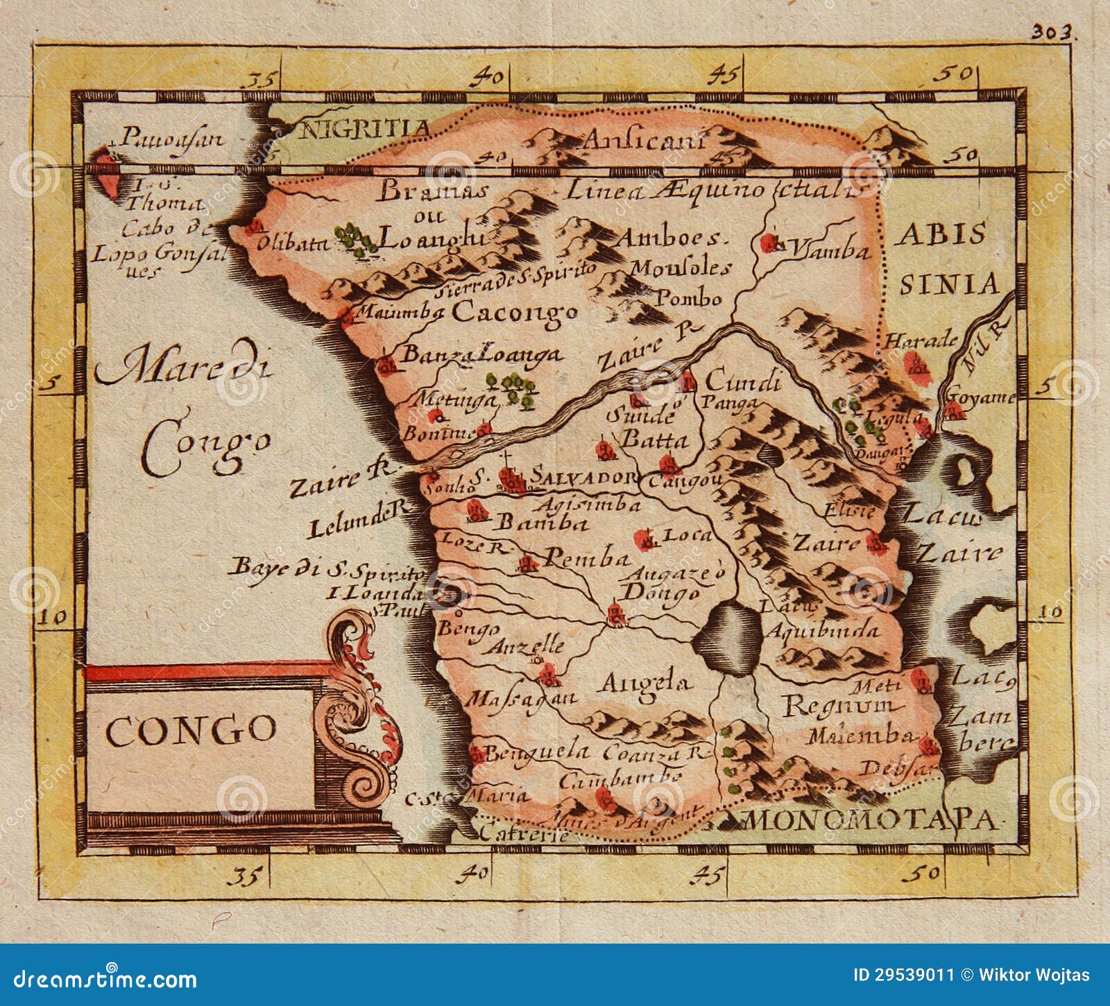 Antike Karte Vom Kongo (Afrika) Stockbild - Bild von antike, afrika ...