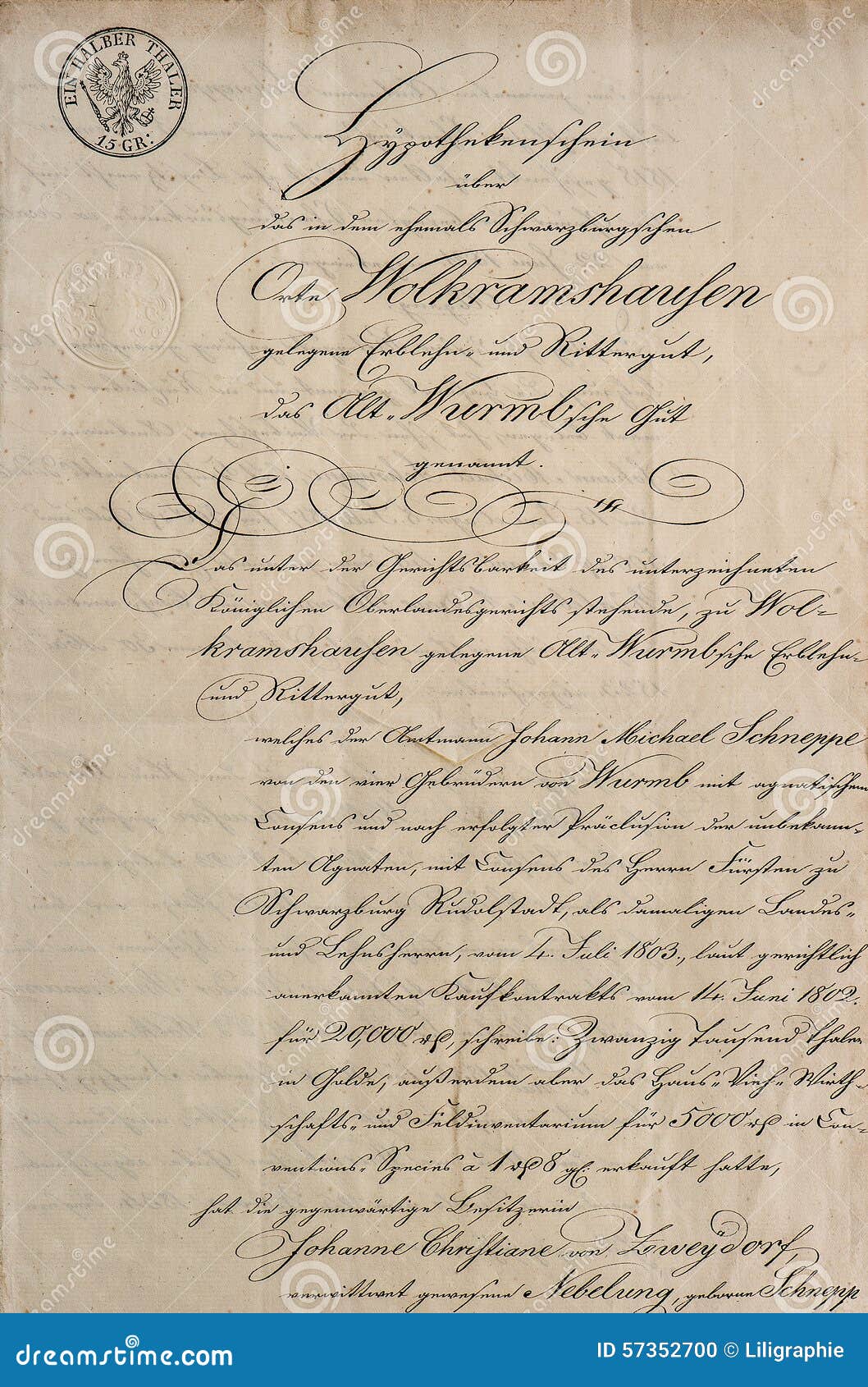 Antikes Manuskript Mit Kalligraphischem Handgeschriebenem Text Papier ...