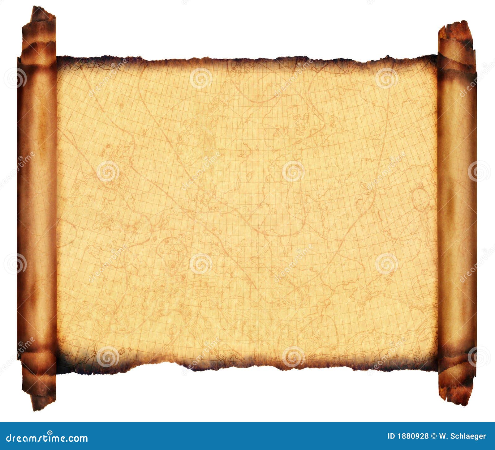 Antikes Rolle-Pergament-Seediagramm 1910 Stock Abbildung - Illustration ...