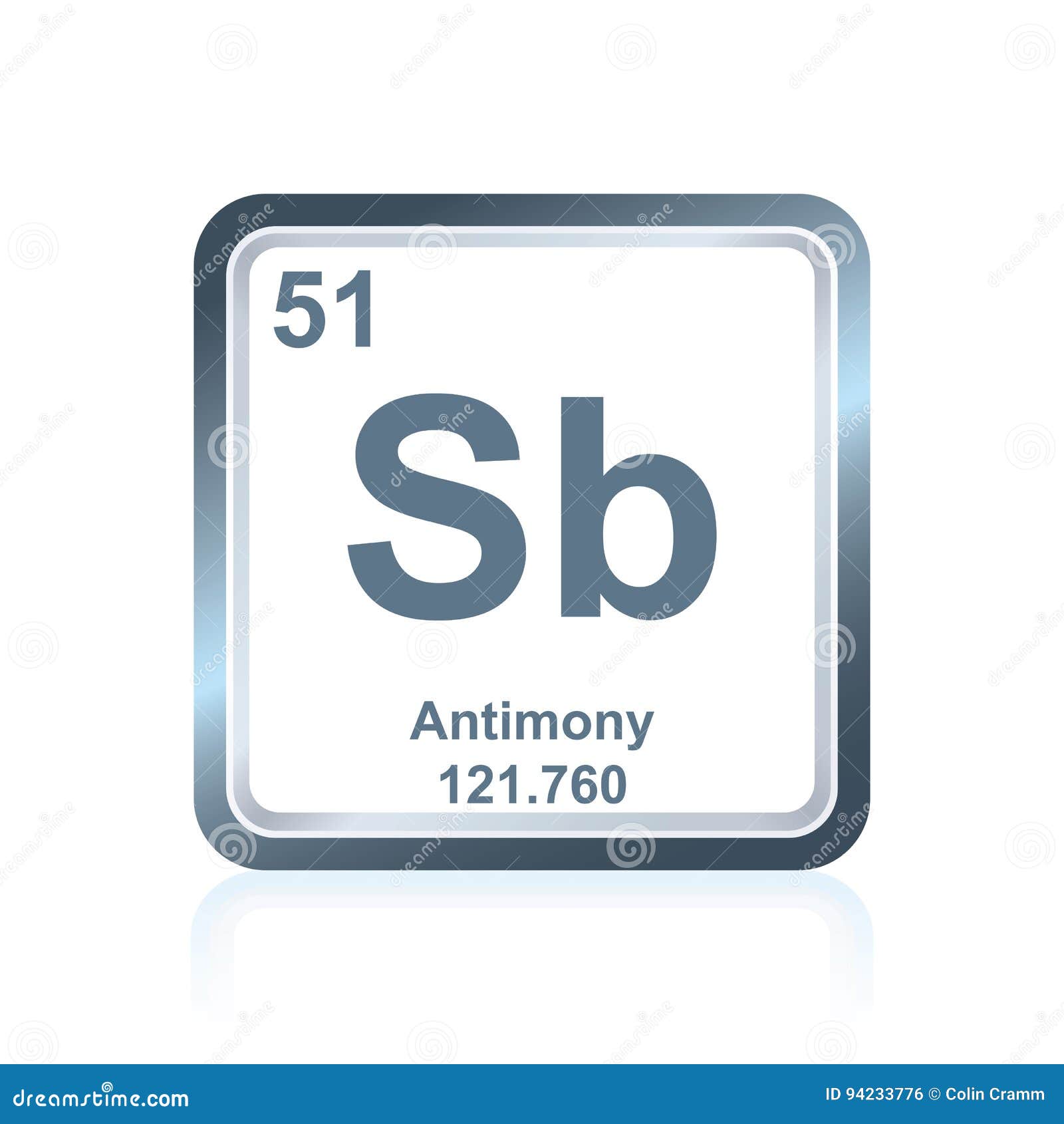 Antimonio Del Elemento Químico De La Tabla Periódica Stock de ...
