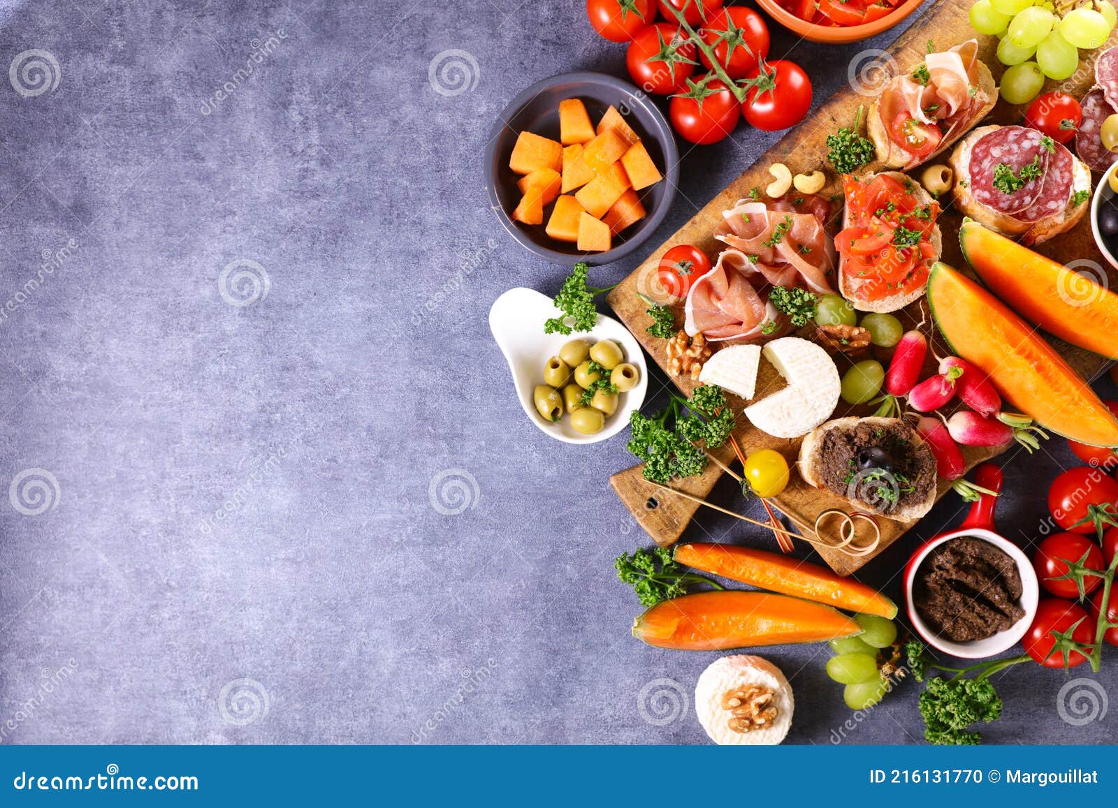 Assorted of buffet food stock photo. Image of healthy - 216131770