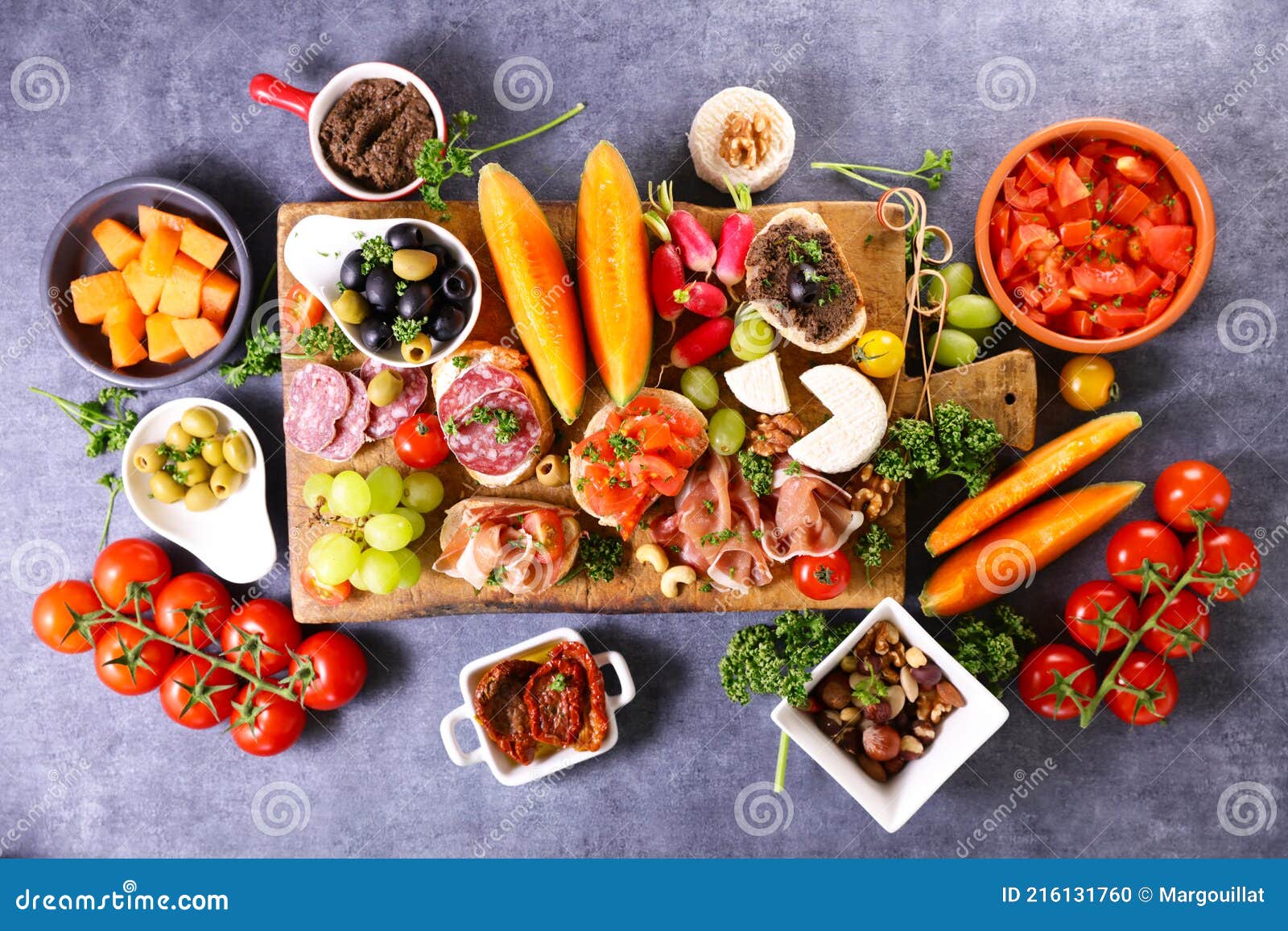 Assorted of buffet food stock photo. Image of assorted - 216131760