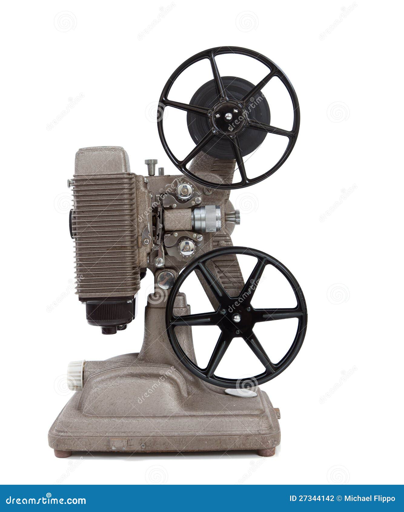 An Antique 8mm Movie Projector On White Stock Photography - Image: 27344142