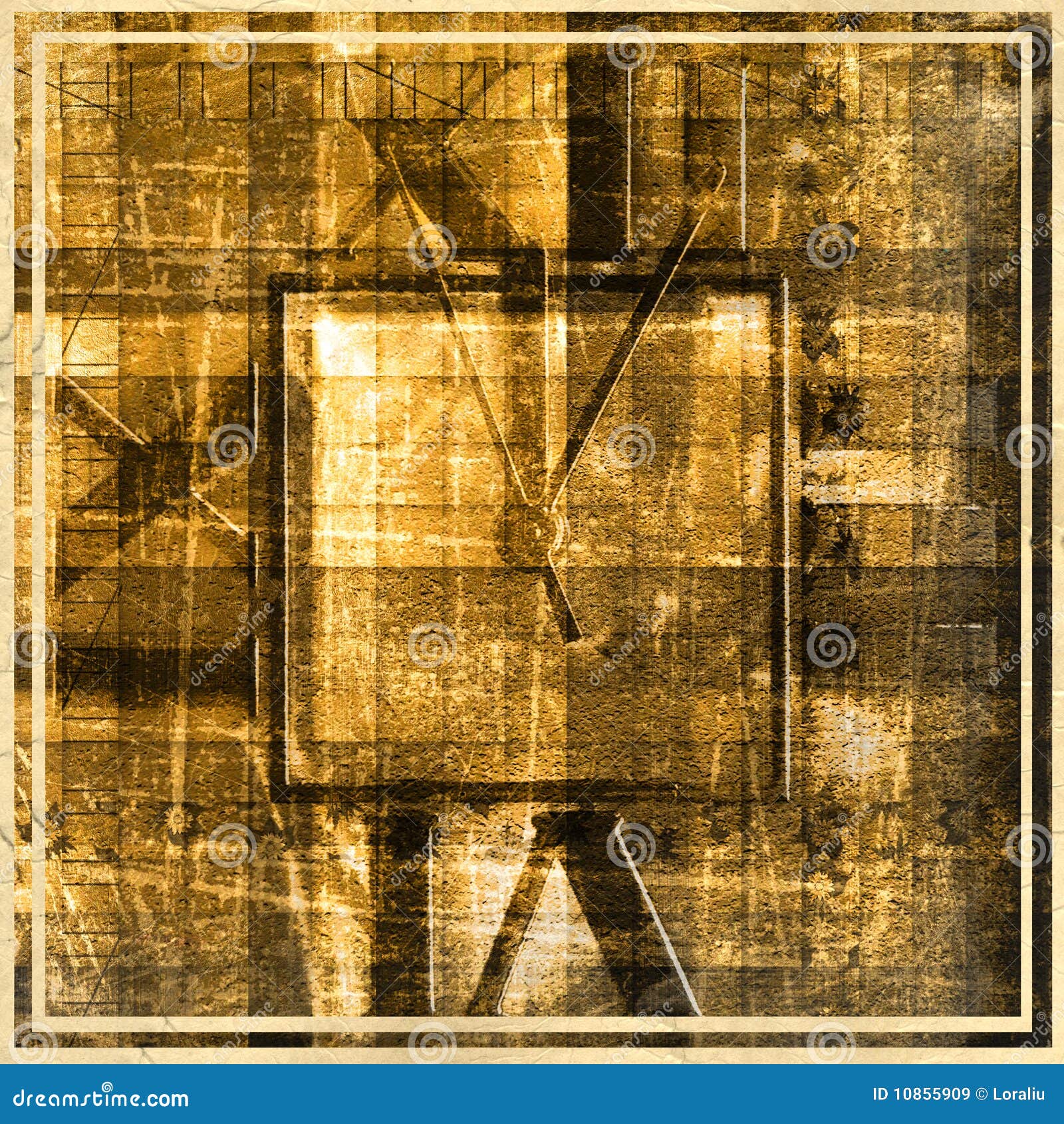 Antique Abstract Background with Clock Face Stock Illustration ...