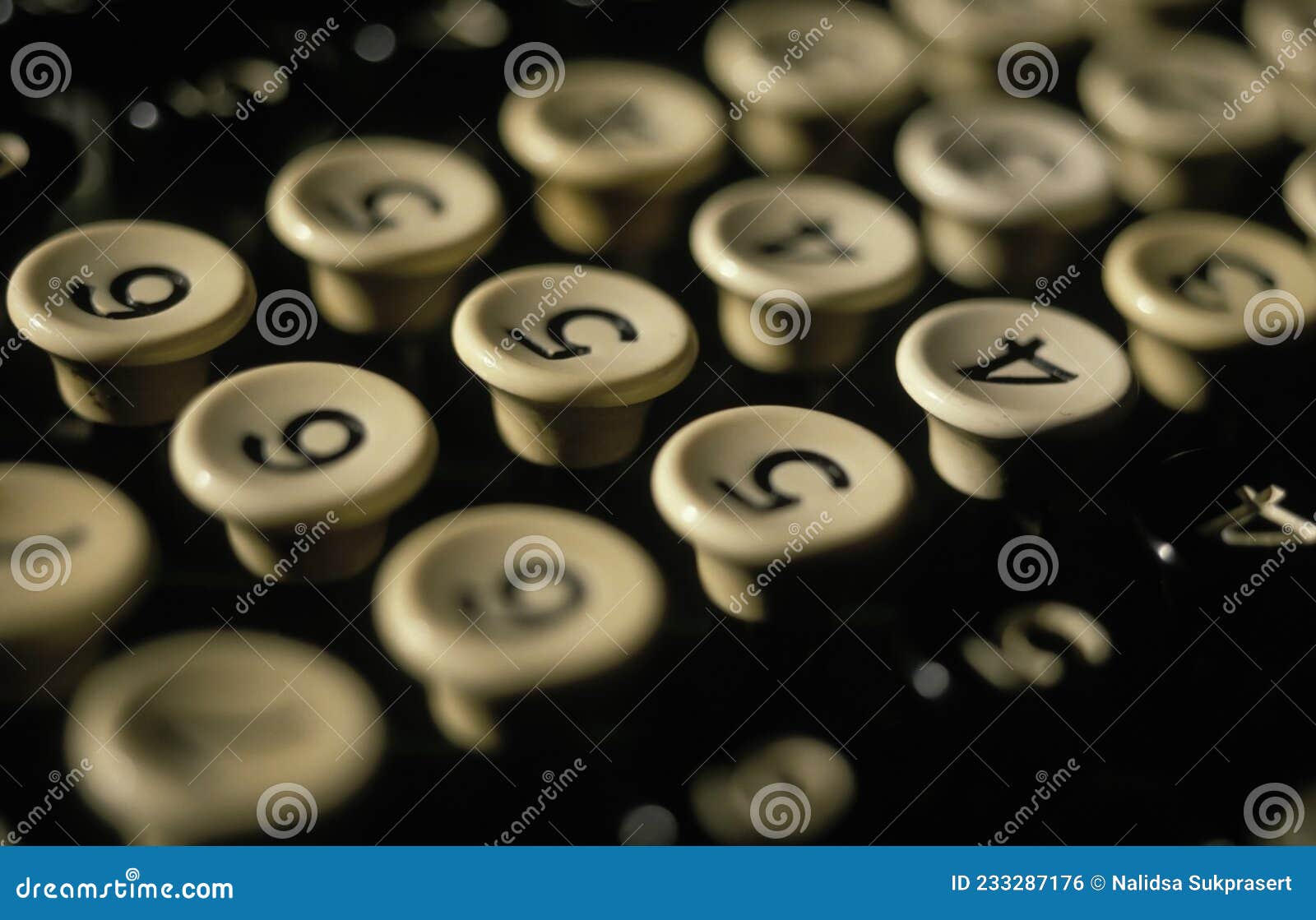 Antique Adding Machine Keys Close-up Stock Photo - Image of cashier ...