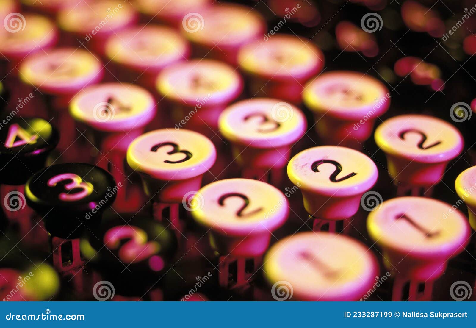 Antique Adding Machine Keys Close-up Stock Image - Image of business ...